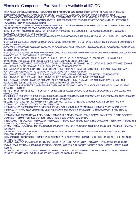 Electronic Components Part Numbers Available at iiiC.CC