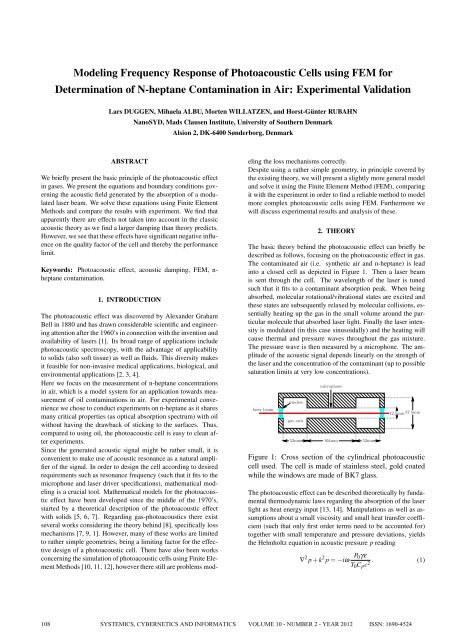 Modeling Frequency Response of Photoacoustic Cells using FEM ... Modeling Frequency Response of Photoacoustic Cells using FEM ...