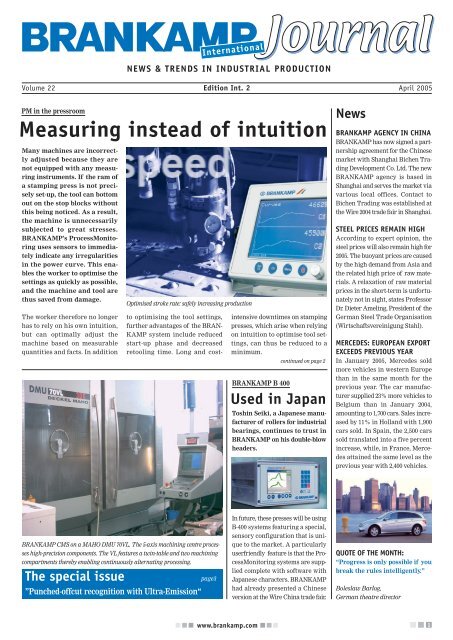 Measuring instead of intuition - BRANKAMP