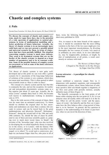 Chaotic and complex systems - IISc