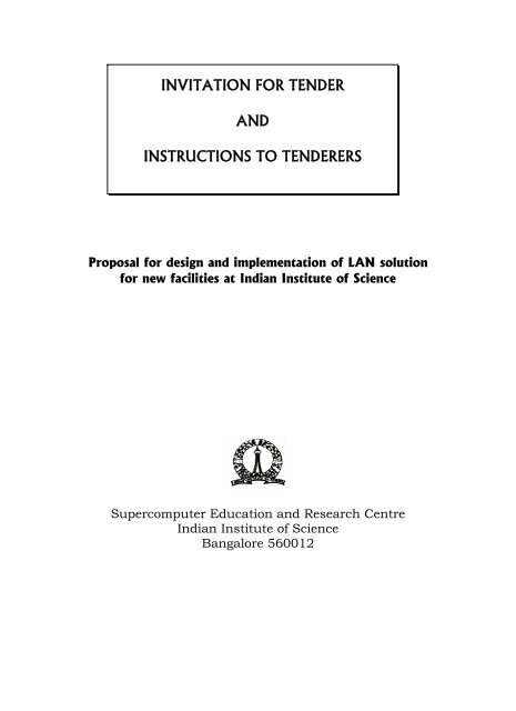 invitation for tender and instructions to tenderers - Indian Institute ...