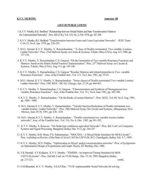 Complete List of Publications