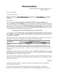 Sample Offer Letter - Indian Institute of Technology Gandhinagar