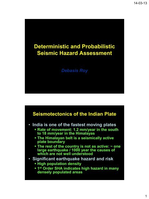 Seismic Hazard Analysis (DR)