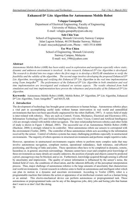 Enhanced D* Lite Algorithm for Autonomous Mobile Robot