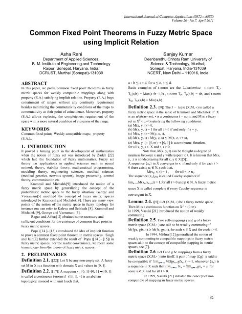 Common Fixed Point Theorems In Fuzzy Metric Space Using Implicit 