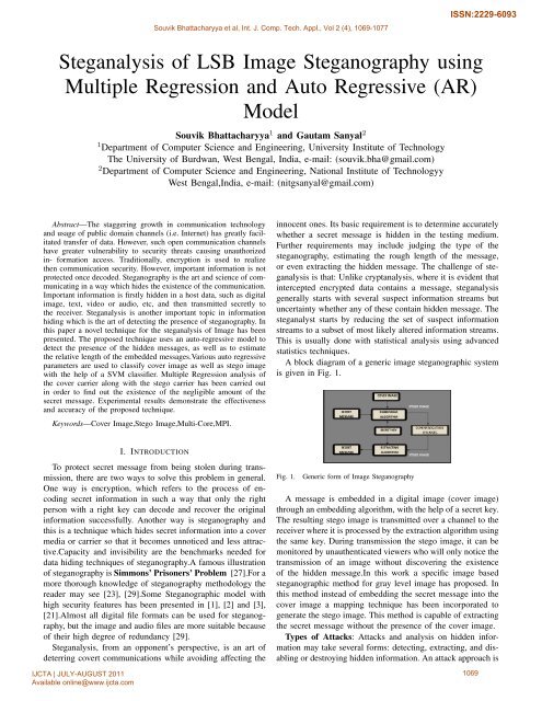 Steganalysis of LSB Image Steganography using Multiple ...