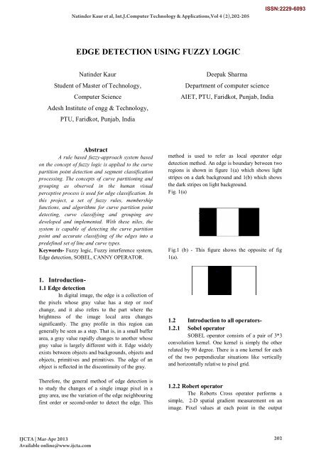 Edge Detection Using Fuzzy Logic International Journal Of Computer