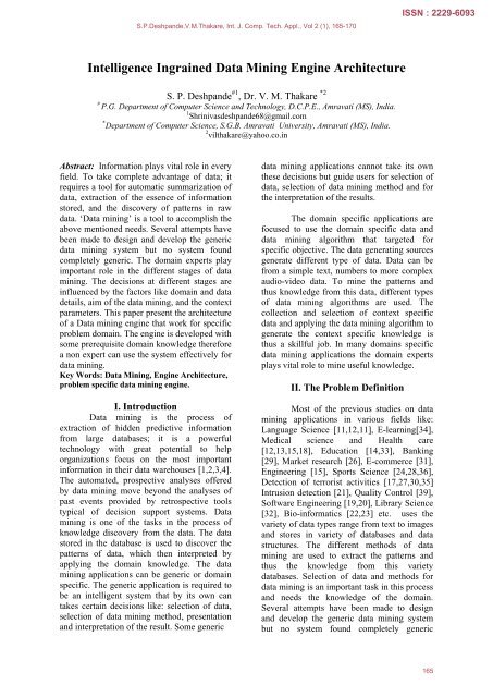 View - International Journal of Computer Technology and Applications