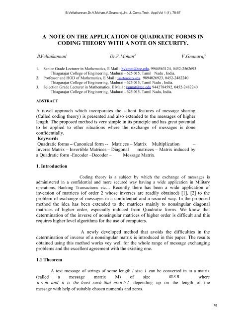 Application Of Inversion Of A Matrix In Cryptography International