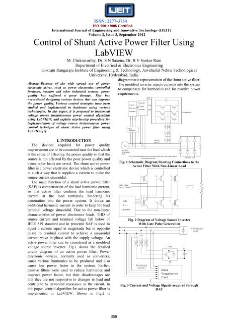 Control of Shunt Active Power Filter Using LabVIEW - ijeit