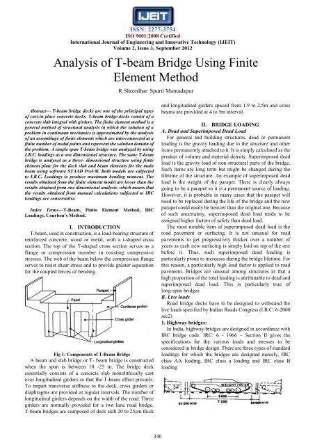 Analysis of T-beam Bridge Using Finite Element Method - ijeit