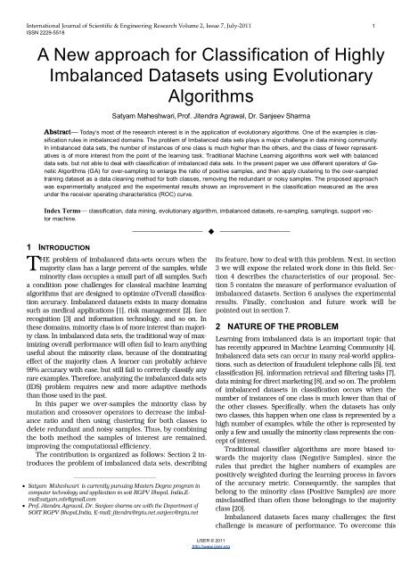 A New approach for Classification of Highly Imbalanced Datasets ...