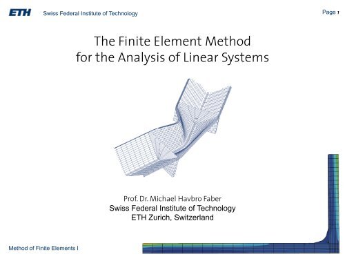 The Finite Element Method for the Analysis of Linear Systems