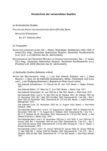 Quellenverzeichnis Quellen­verzeichnis Erstellen – User Guide