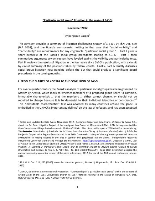 Practice Advisory - Immigrant Law Center of Minnesota