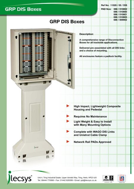 GRP DIS Boxes - iLECSYS