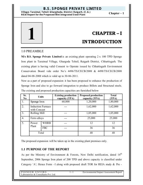 bs sponge private limited - India Environment Portal