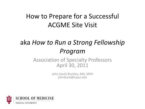 Preparing for an ACGME Site Visit