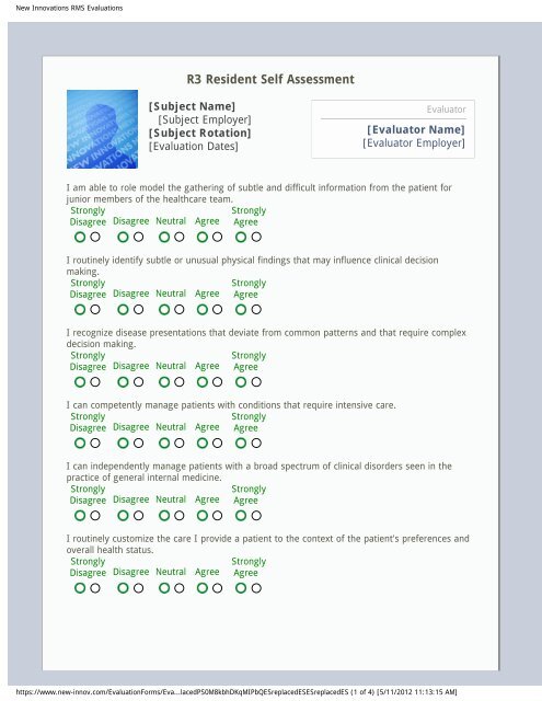 R3 Self Assessment Evaluation