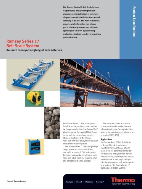 Ramsey Series 17 Belt Scale System