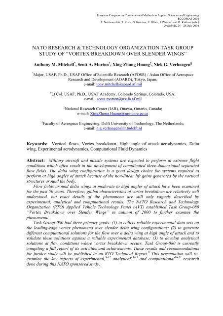 NATO Research & Technology Organization Task Group Study of