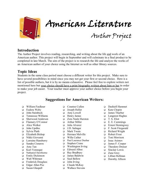 American Literature - Immaculate Heart High School