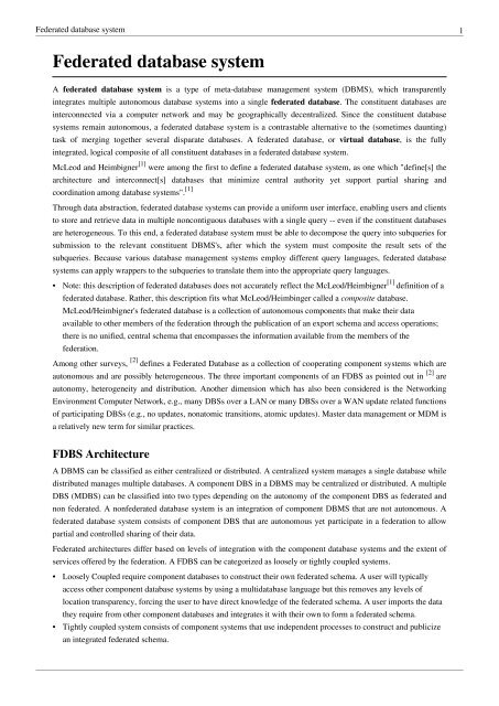 Federated database system