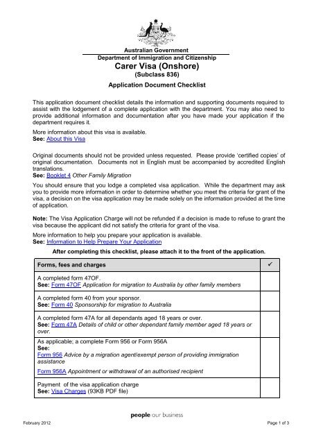 Subclass 836 - Department of Immigration & Citizenship