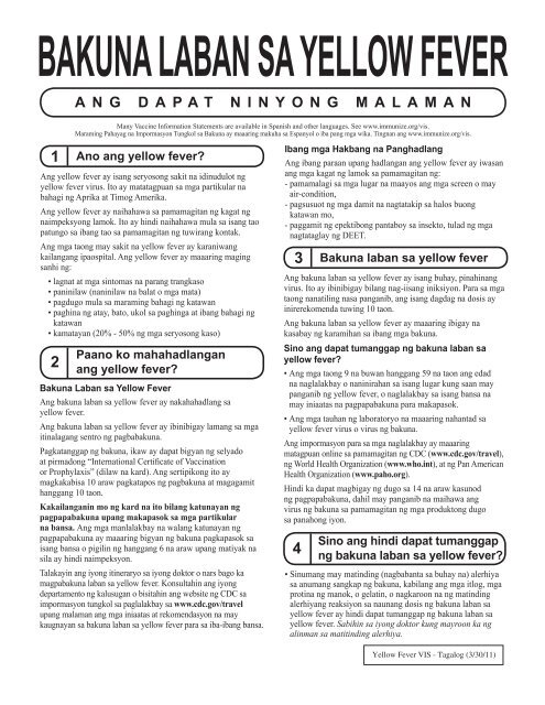 bakuna laban sa yellow fever