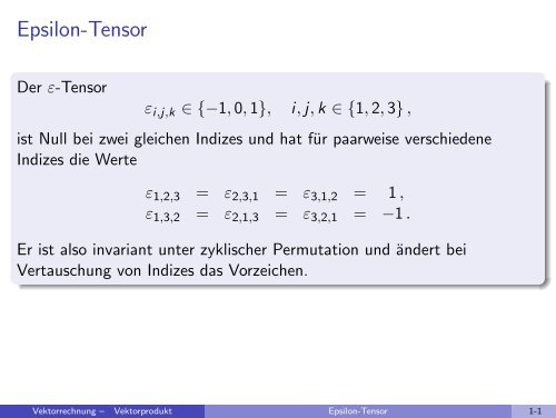 Epsilon-Tensor Der ε-Ten