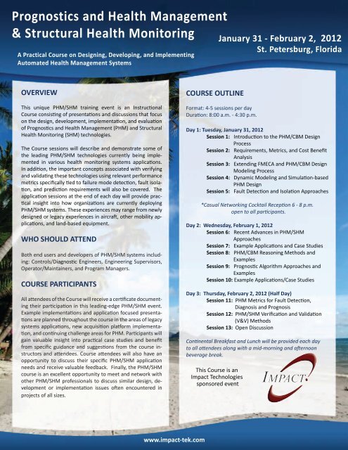 Prognostics and Health Management & Structural Health Monitoring