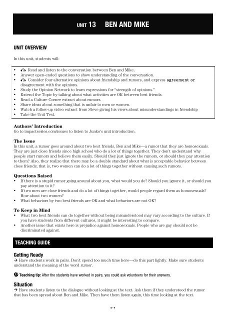 UNIT 13 BEN AND MIKE - Impact Series