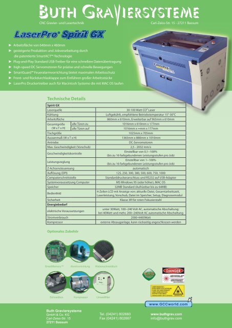 Preise für das Spirit GX Lasersystem - Buth Graviersysteme Gmbh ...