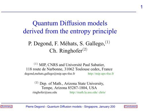 Quantum Diffusion models derived from the entropy principle