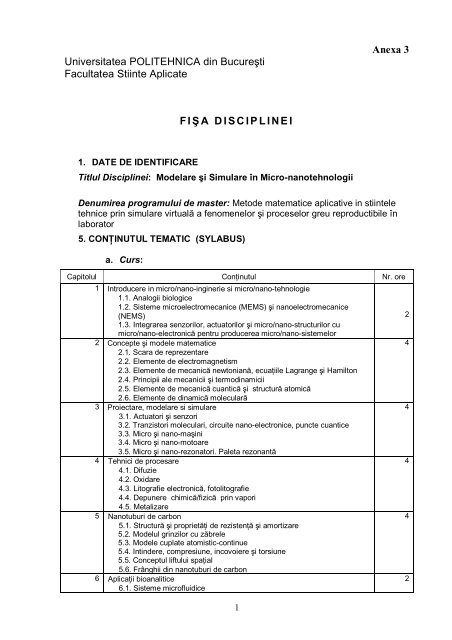 Fisa disciplinei masterat Chiroiu