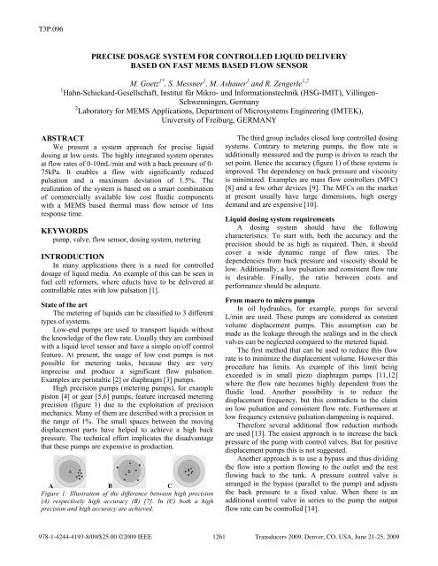 precise dosage system for controlled liquid delivery based ... - IMTEK