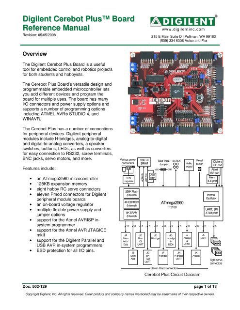 Digilent Cerebot Plus™ Board Reference Manual - Digilent Inc.