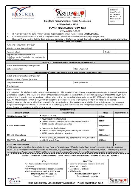 Primary School Application Form (English) - In4Sport
