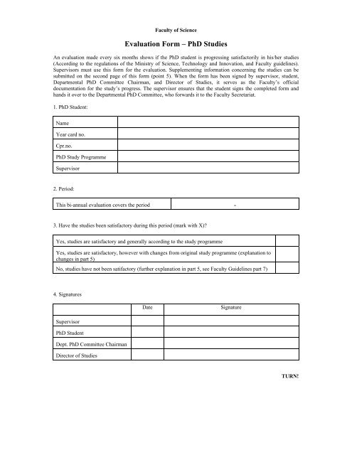 Evaluation Form â PhD Studies