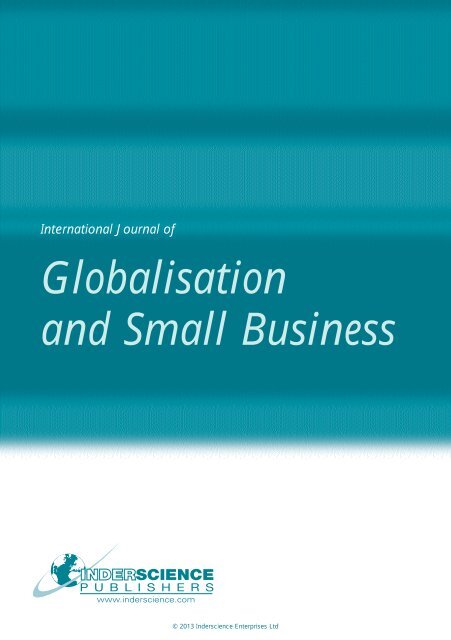 International Journal of Globalisation and Small Business