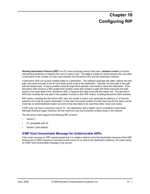 Chapter 10 Configuring RIP - Brocade