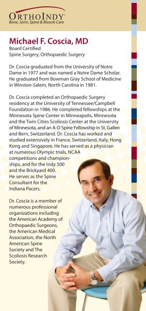 Michael F. Coscia, MD - Indiana Orthopaedic Hospital