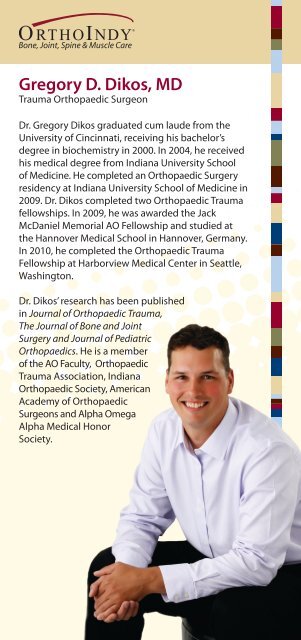 Download Complete Bio Card (PDF) - Indiana Orthopaedic Hospital