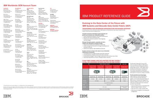 Ibm product reference guide - Brocade