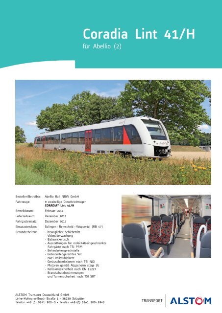Coradia Lint 41/H - Alstom