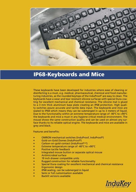 IP68 sealed Keyboard - InduKey