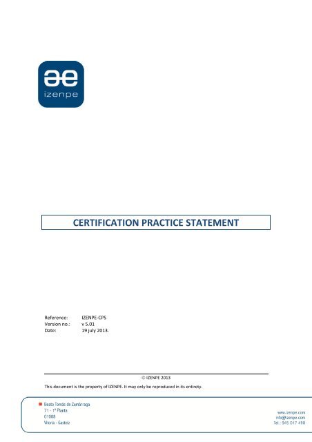 certification practice statement - Izenpe