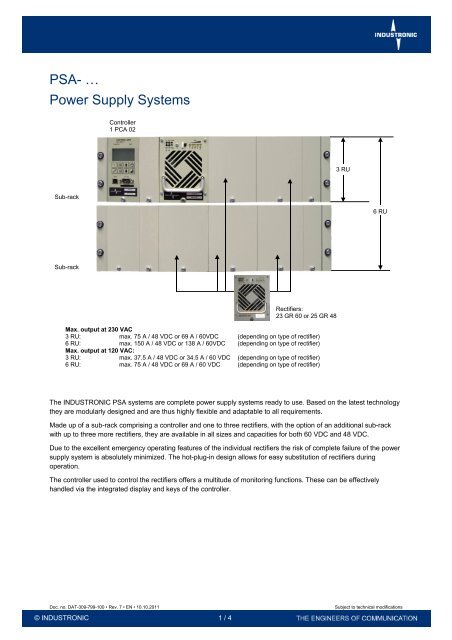 PSA- â ¦ Power Supply Systems - Industronic