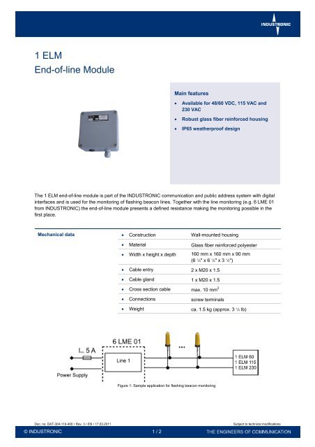 1 ELM End of Line Module - Industronic